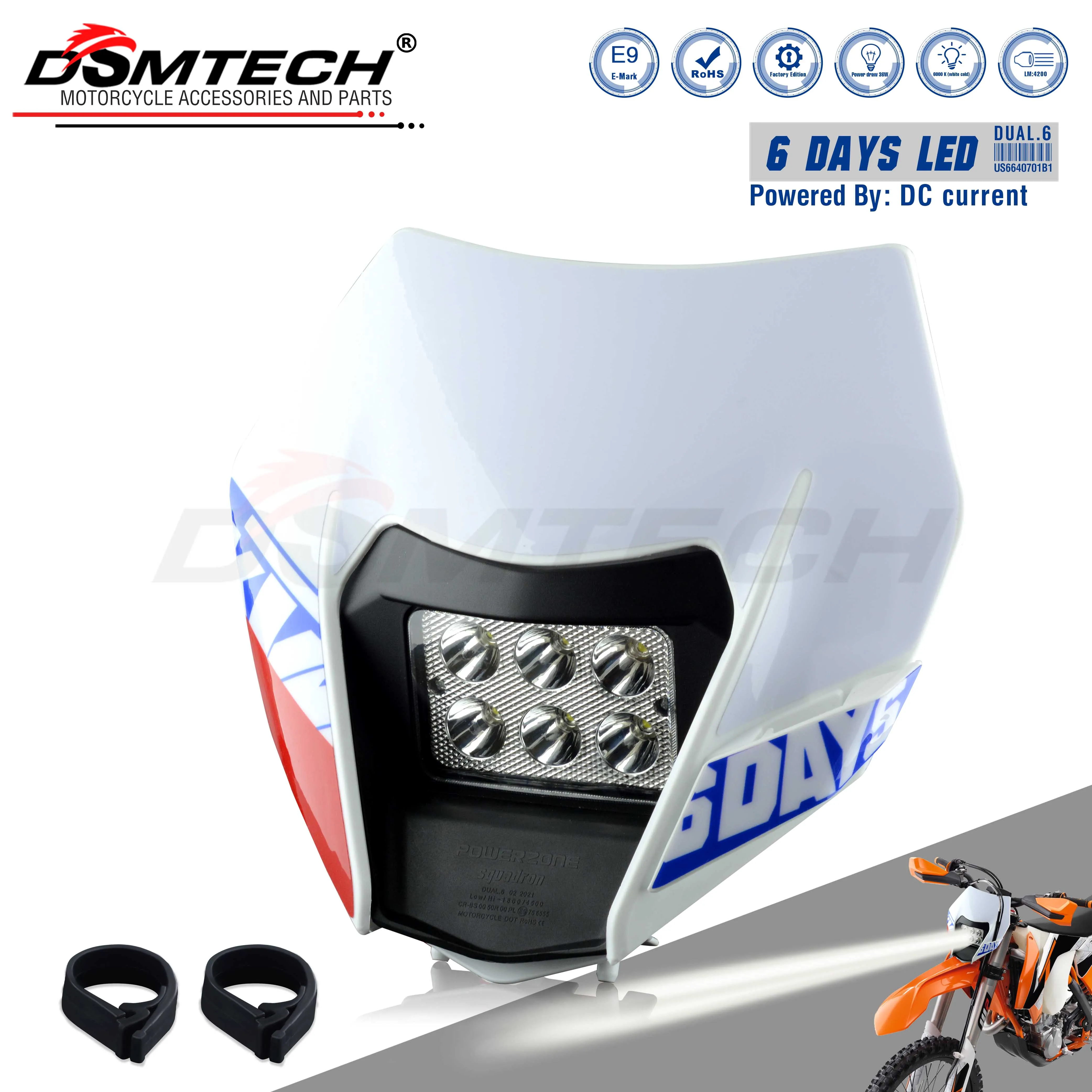 DSMTECH-faro LED para motocicleta, carenado de Supermoto para KTM, EXC ...