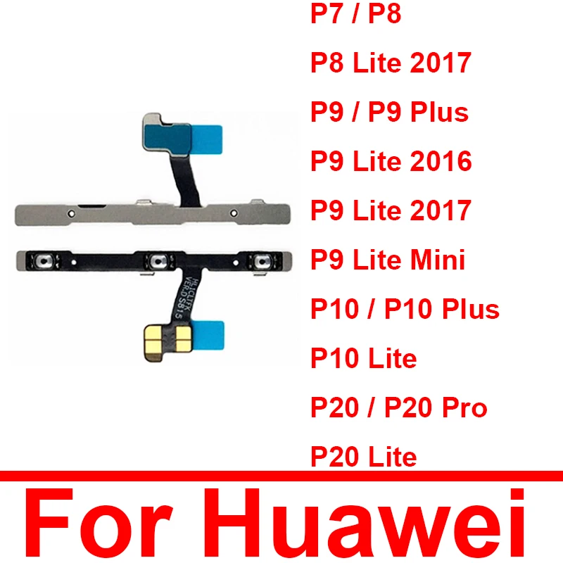 Botões de volume de energia, cabo flexível para huawei p7 p8 p9 p10 p20 p30 lite plus pro p8 p9 ...