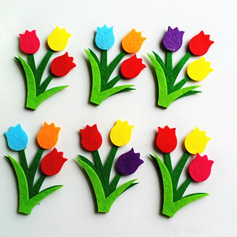 T-N-Tulip-Bunga-Kain-Alas-Felt-Dekorasi-Papan-Tulis-Taman-Kanak-kanak ...