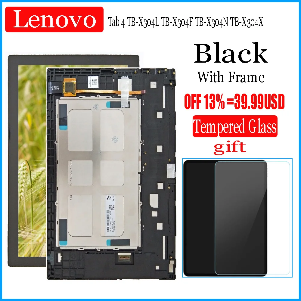 Painel touch display lcd de 10.1 polegadas, para lenovo tab 4 tb x5v ...