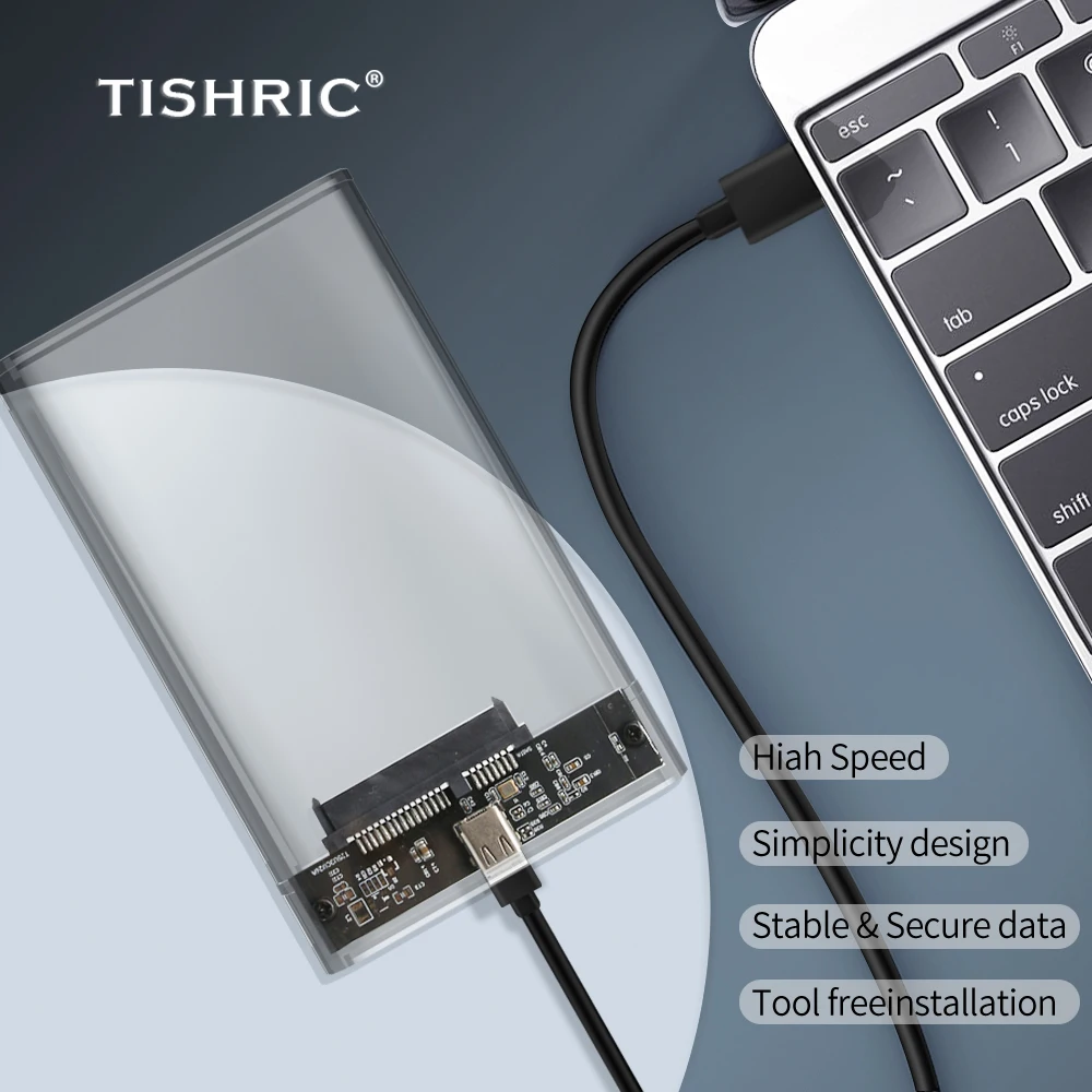 TISHRIC-Transparent-HDD-Case-For-Hard-Drive-Box-HDD-Enclosure-2-5-SATA ...