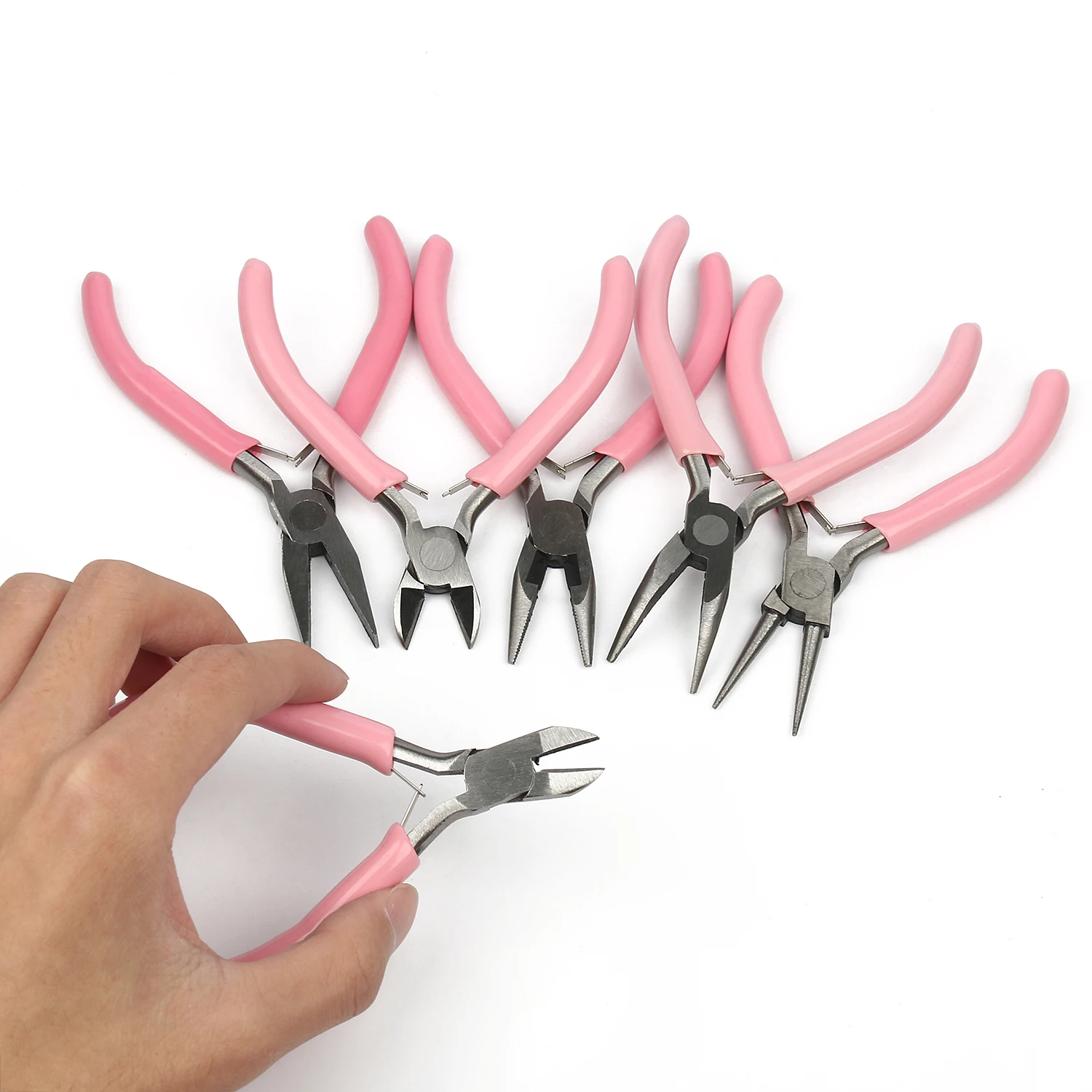 Pink-Jewelry-Pliers-Tools-Equipment-Stainless-Steel-End-Cutting-Wire ...