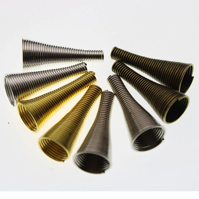 50pcs/lot 22*9mm Gold/Silver Color Metal Spring Bead Caps Spacer End ...