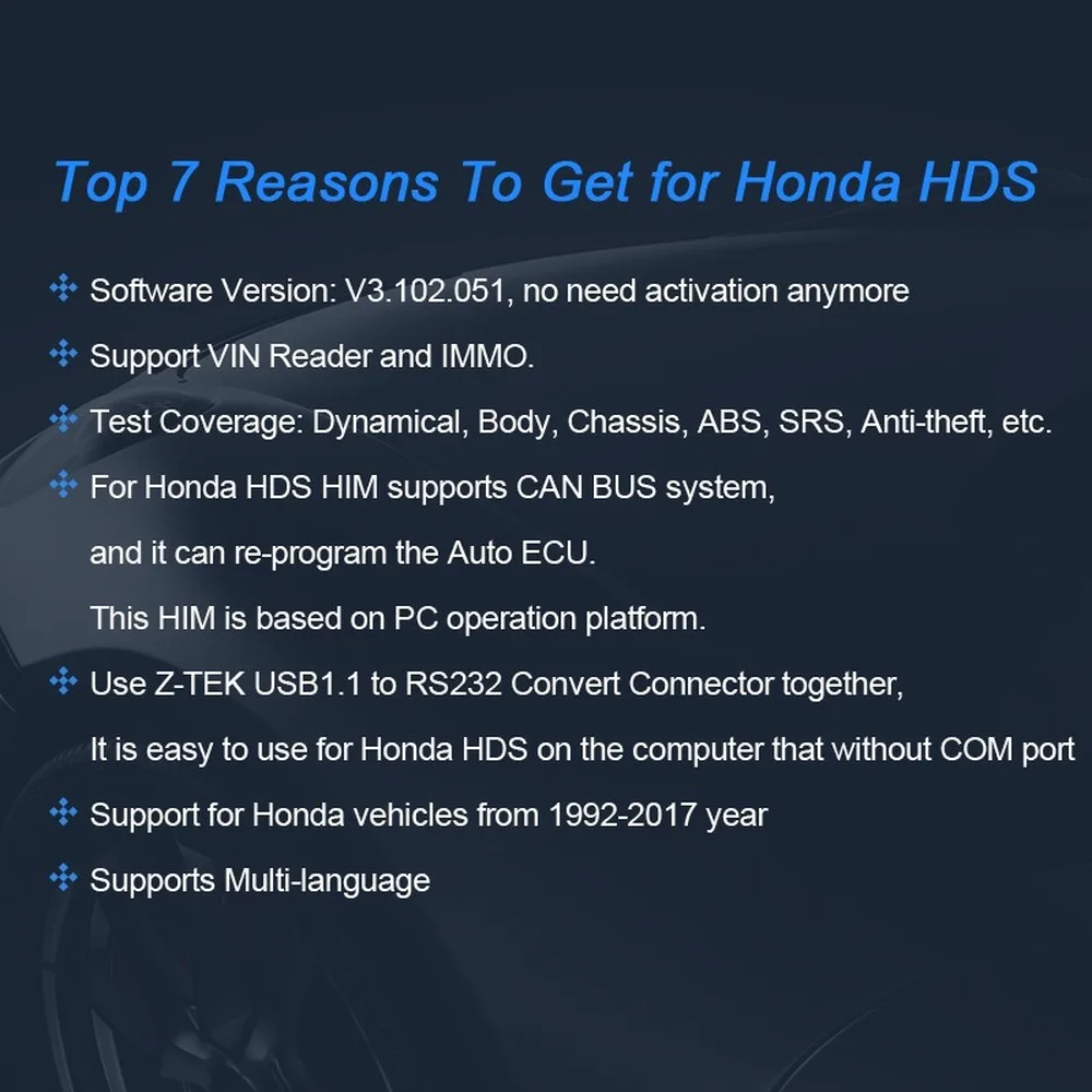 2019 Diagnostic Tool For Honda HDS V3.101.015 Scan Tool No Need ...