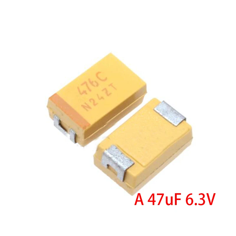 20pcs Case A 47uf 6.3v Smd 476c J476 3216 Tantalum Capacitor ...