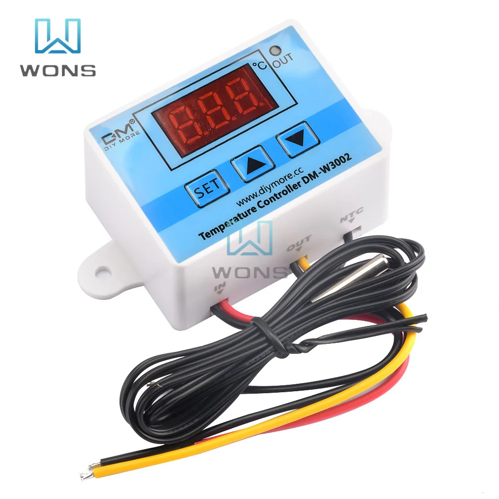 Thermomètre,Thermostat numérique LED W3002 10A 12V 24V 110V 220V, régulateur de température ...