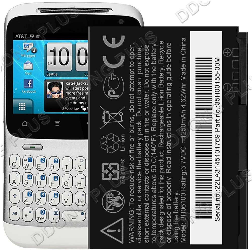 Bh06100 Battery For Htc Chacha G16 A810 A810e Battery 35h00155-00m ...