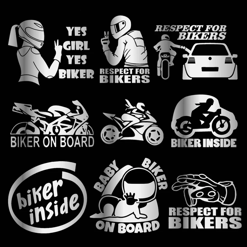3D Motorcycle Sticker Respect for Bikers Reflective Car Stickers Moto ...