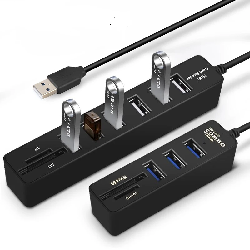 Usb Hub 3 / 6 Ports Usb 3.0 Hub High Speed Multi Usb Splitter 2 In 1 2. ...