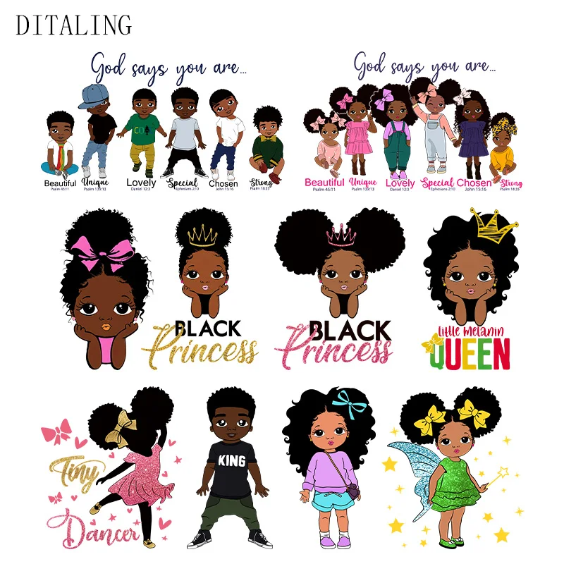 Black Princess Sticker On Clothes DIY Thermal Stickers For T-Shirts ...