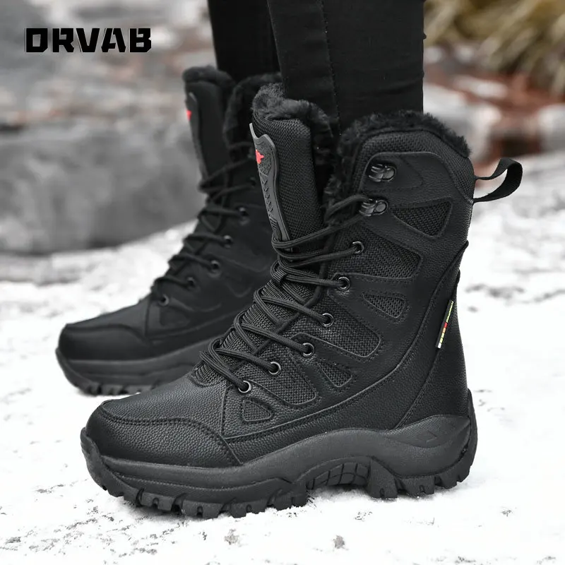 Leather Combat Boots for Men and Women Military Boots Winter Outdoor ...