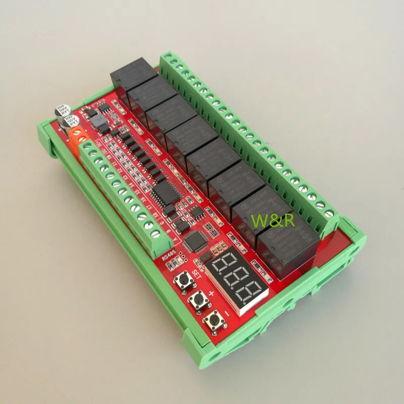 Modbus RTU 8-way serial port / RS485 relay module / optocoupler isolation / 8-way input / 8-way ...