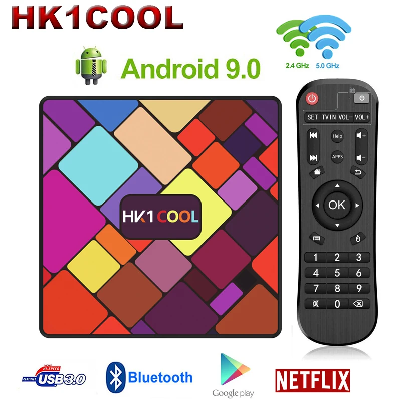 HK1 COOL Smart TV Box Android 9.0 Rockchip RK3318 Quad Core 4GB 64GB 2 ...