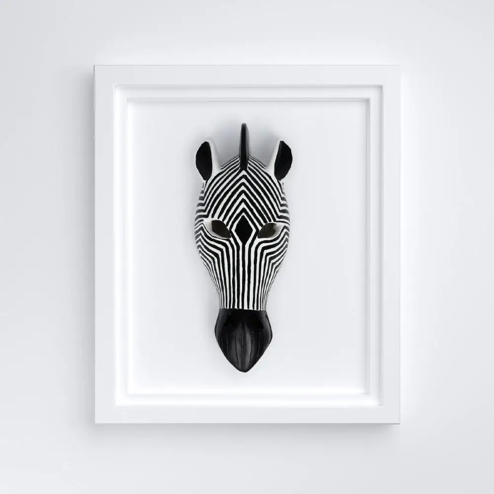 African Tribal Zebra Head Mask Savannah Wall Plaque Sculpture Wall ...