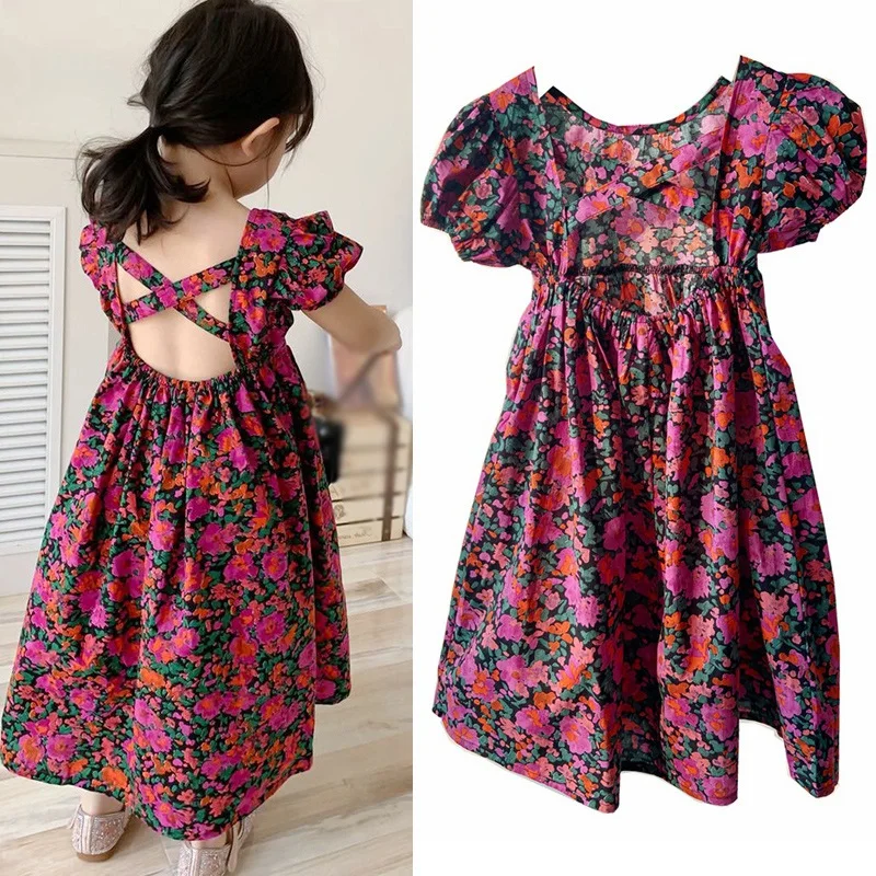 Girl-Dreses-Princess-Fairy-Floral-Backless-Casual-Sundress-Holiday ...