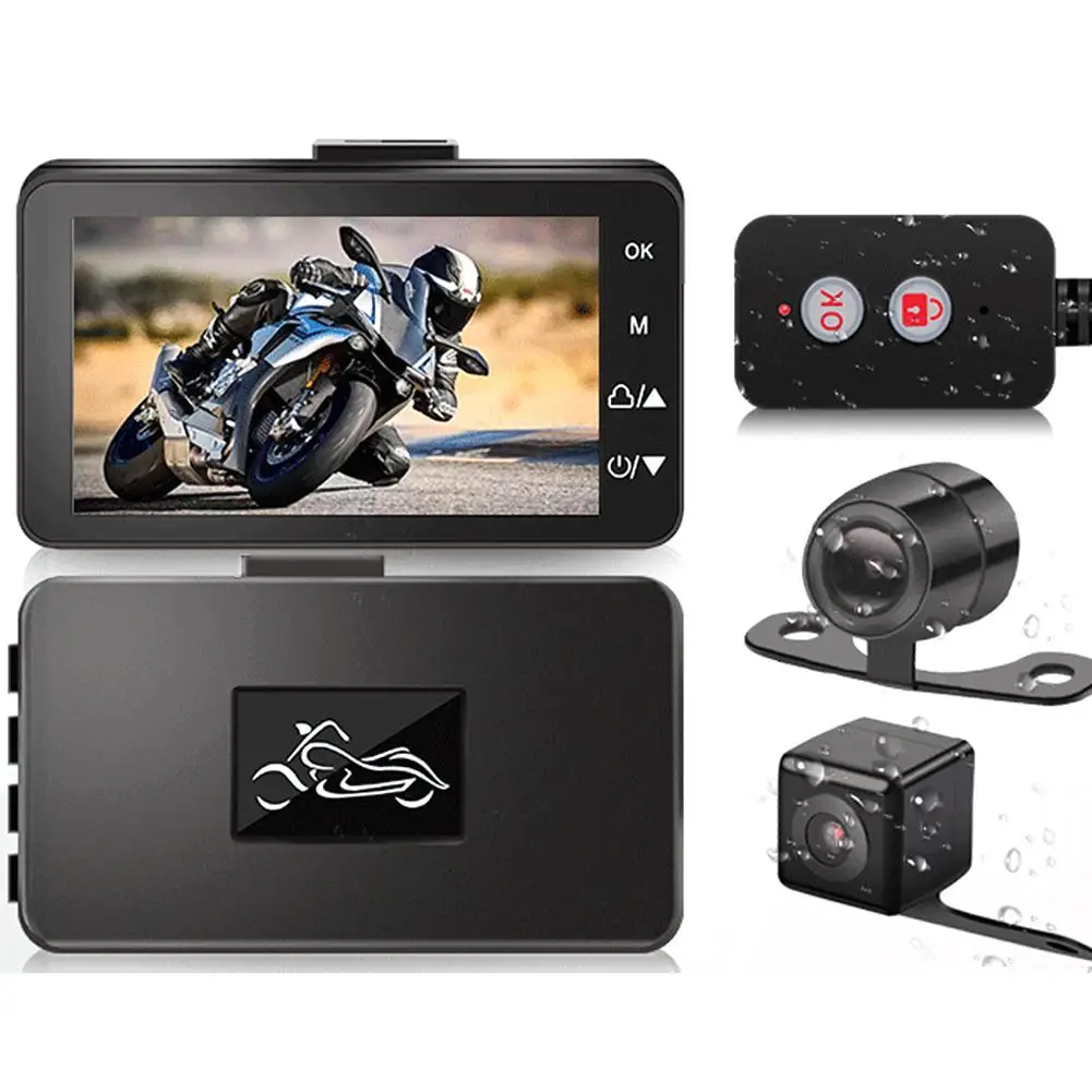 2020 Recorder Motorcycle Camera 3" 1080P HD DVR IP67 Waterproof Night ...
