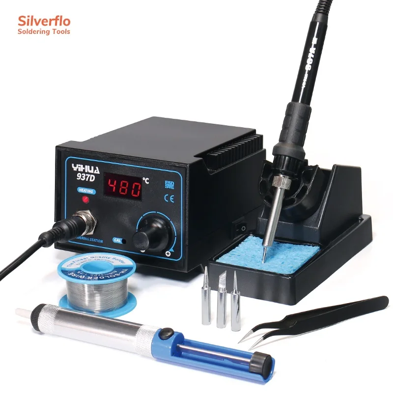 YIHUA-937D-Digital-Display-Adjustable-Temperature-Soldering-Iron-Station-Rework-Station-Repair ...
