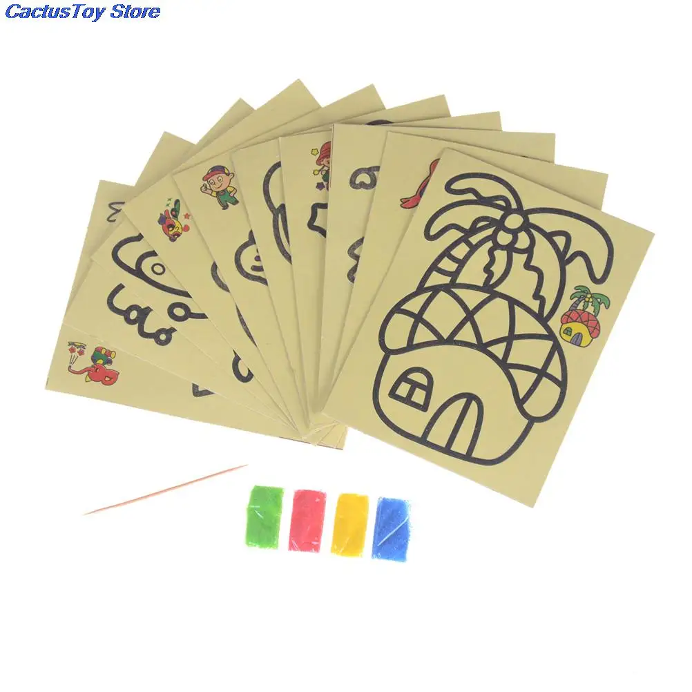 10pcs/lot Children Kids Drawing Toys Sand Painting Pictures Kid DIY ...