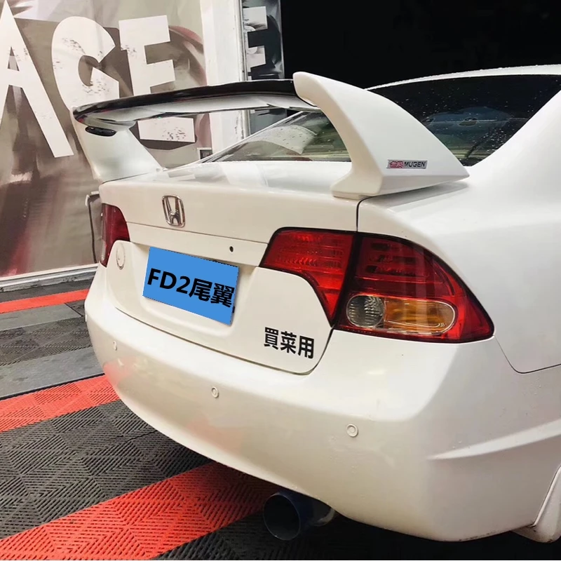For Honda Civic Fd2 Mugen Style 2006-2013 Spoiler Abs Material Car Rear ...