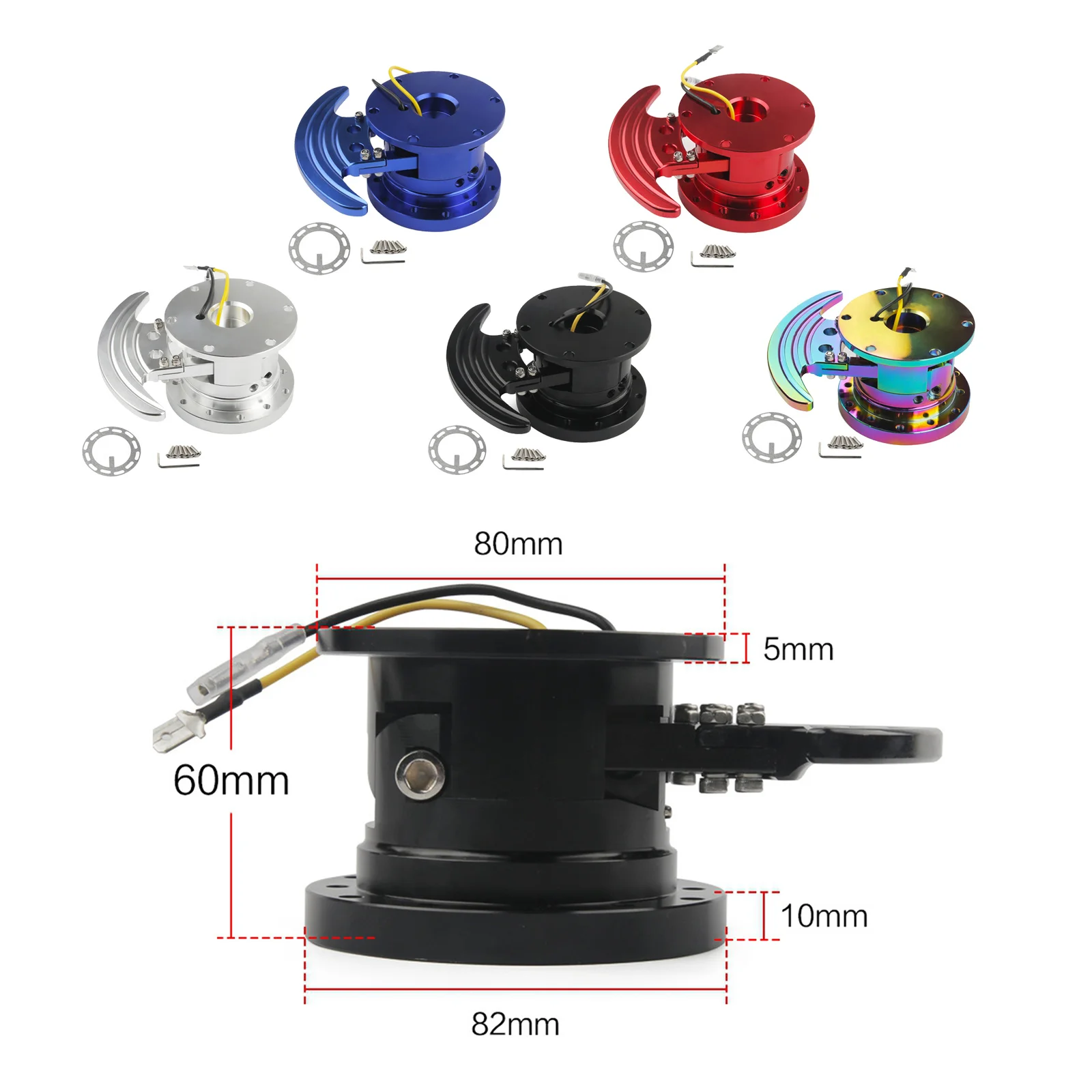 Steering Wheel Quick Release Snap Off Hub Adapter 6 Hole Remove Kit ...