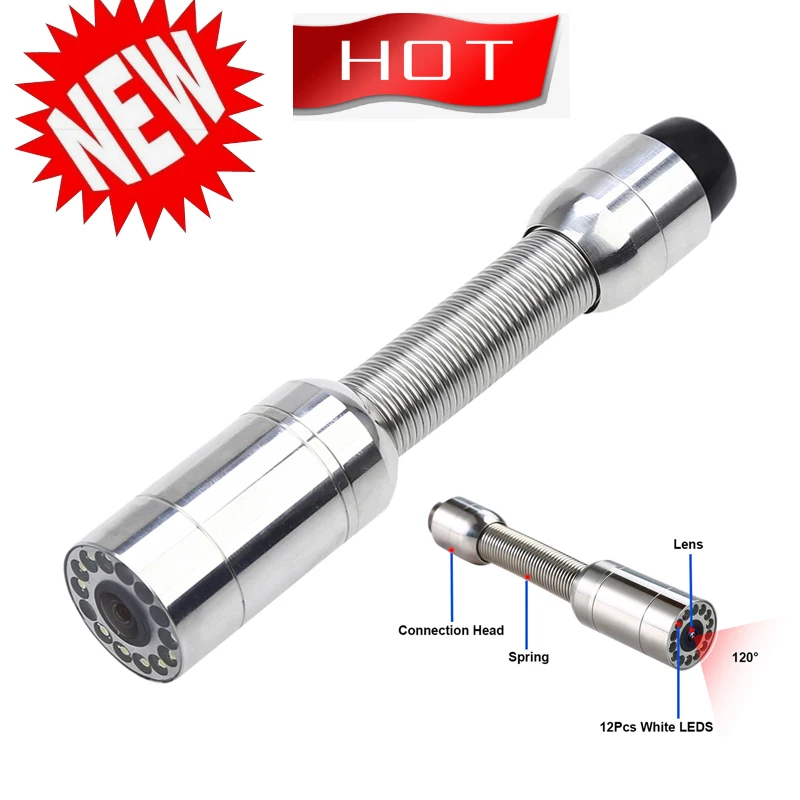 23mm-Camera-Lens-Sewer-Pipe-Inspection-Camera-Head-With-12Pcs-LED ...