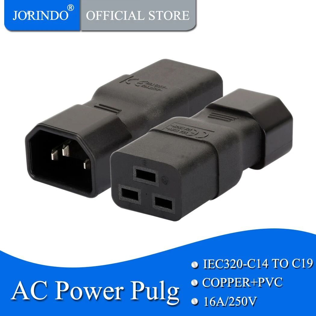 JORINDO PDU PSU APC UPS IEC C14 male to C19 adapter, IEC C19 to C14 ...