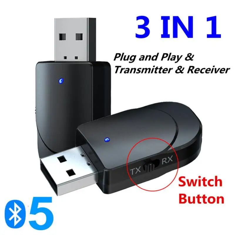 KN330 3 In 1 Bluetooth Compatible 5.0 Audio Transmitter Receiver TX/RX ...
