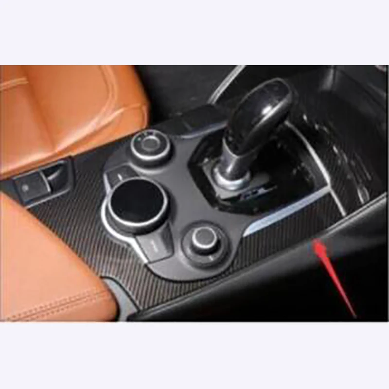 For Alfa Romeo Giulia 17 ABS Carbon Fiber Interior Center Console Gear ...