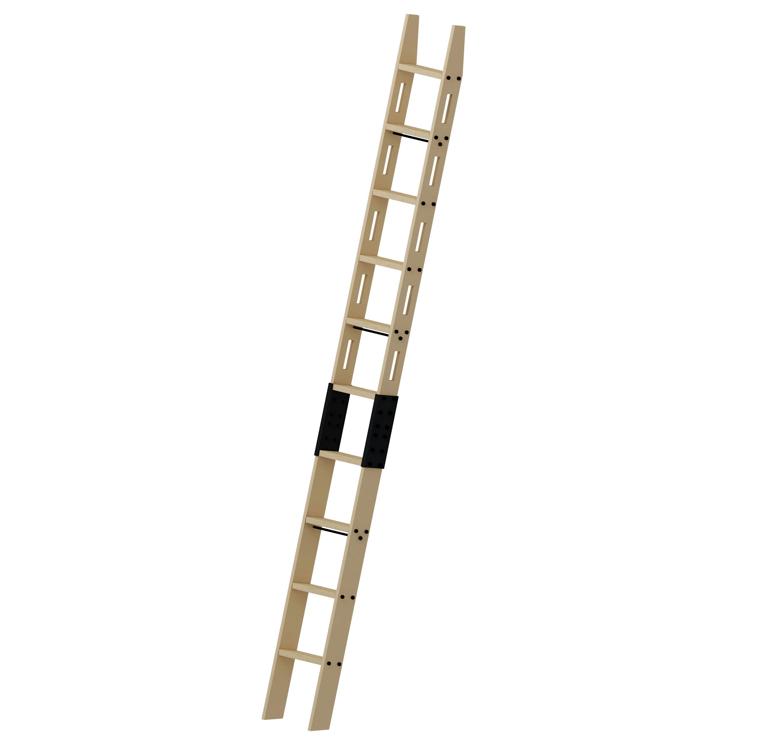 Knotty-Pine-Wood-Sliding-Ladder-Rolling-Home-Office-Library-Ladder ...