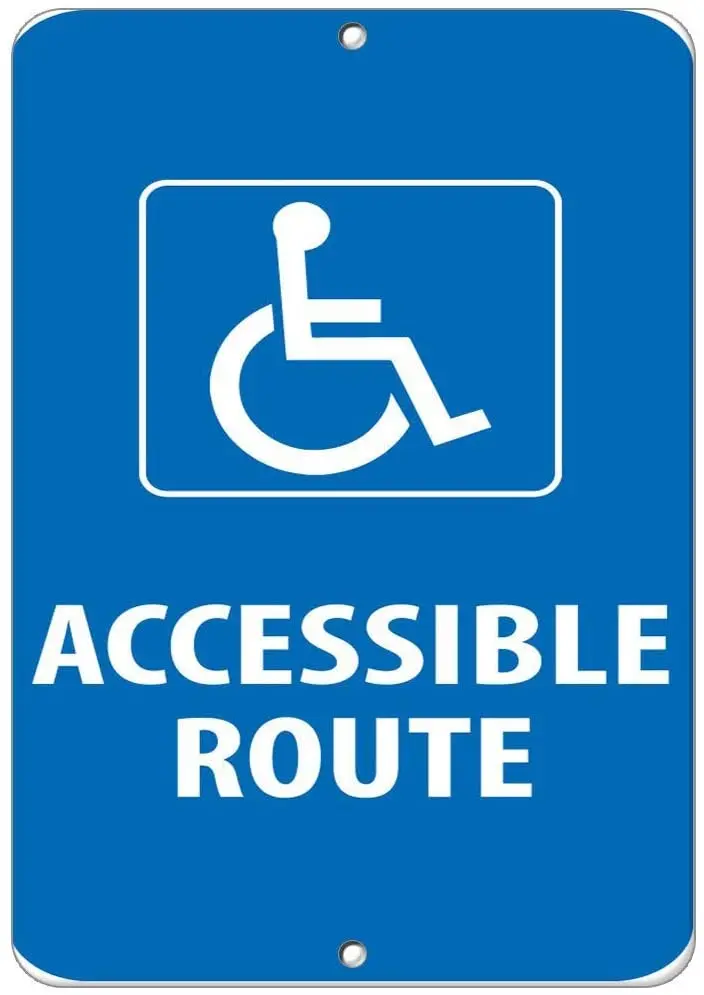 Accessible-Route-Parking-Sign-Aluminum-Metal-Sign-Heavy-Duty-Funny ...