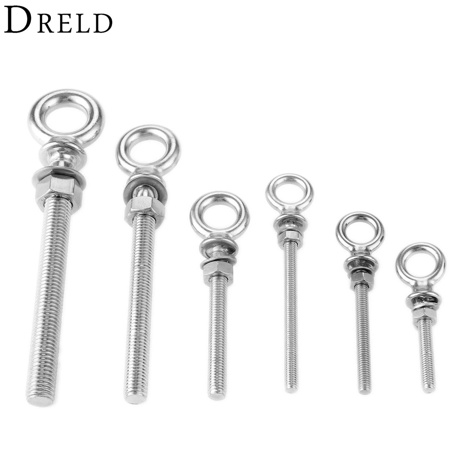1Pc M6 M8 M10 M12 Stainless Steel Lifting Eye Bolts Eyebolts with Nuts ...