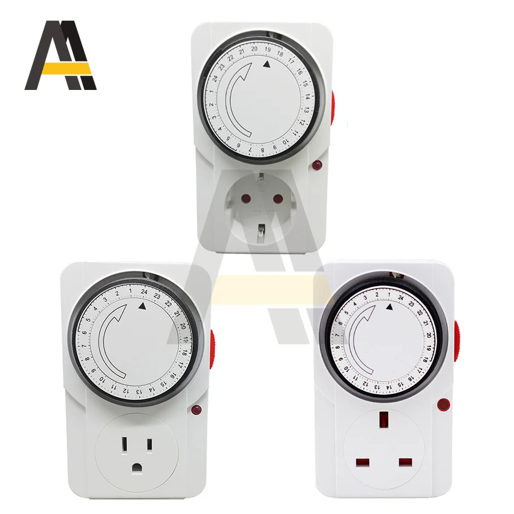13A 16A Cyclic Timer Switch Universal 24 Hour Timing Socket Mechanical Timer Switches 230V 250V ...