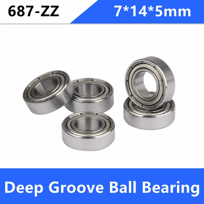 100/500pcs 687ZZ miniature ball bearing 687 687Z 687 2Z shielded cover ...
