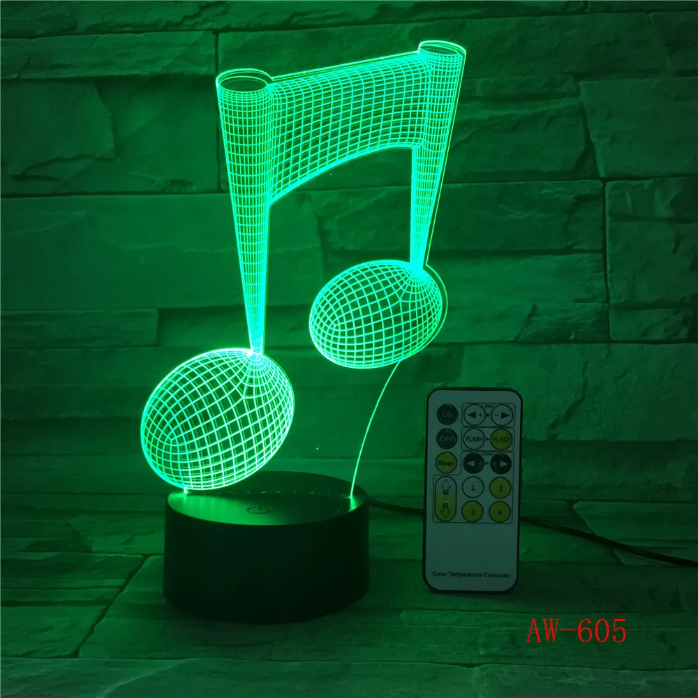 Musik Notation Hinweis Lampe 3D Nacht Licht Kinder Spielzeug ...