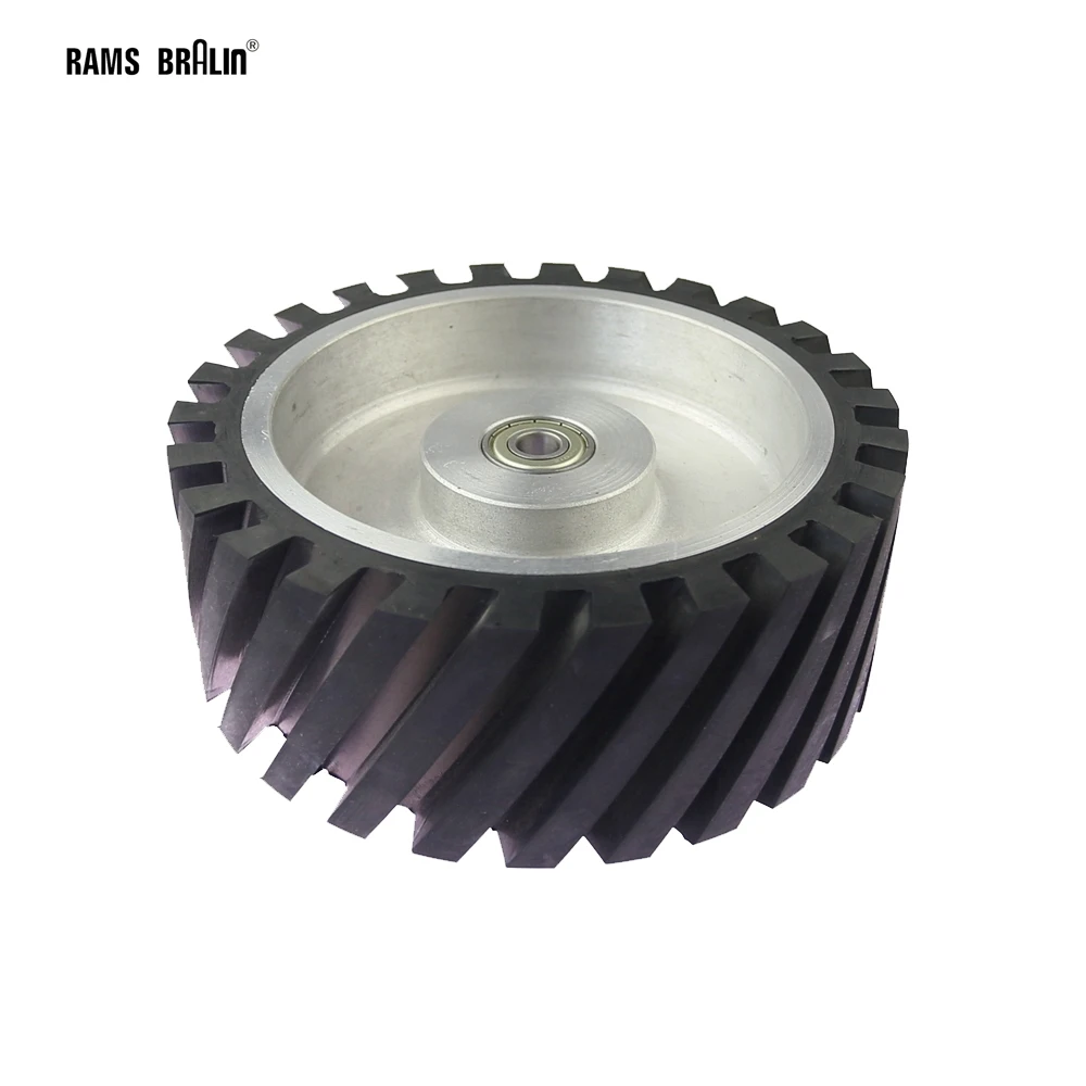 200*75mm Serrated Rubber Contact Wheel Dynamically Balanced Belt Sander ...
