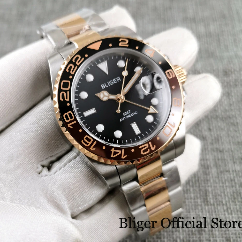 ですので BLIGER セラミックベゼル VmfF1-m20761046138 GMTウオッチ えたモデル