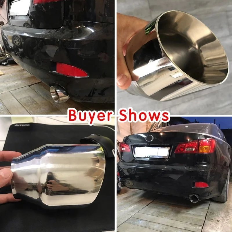 1/2 2.5 Inch Inlet 4 Inch Outlet Double-Wall Exhaust System Tip Muffler ...