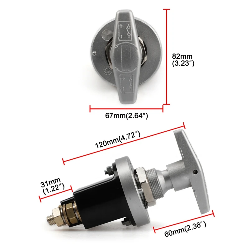 Heavy Duty Battery Kill Switch with 1500 Amp Rush Keep It Clean BATKD2 ...