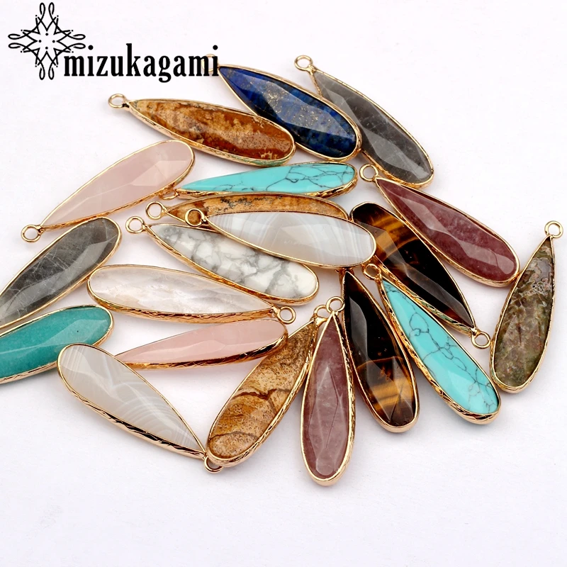 Natural-Stone-Charms-Pendant-Water-Drop-Natural-Color-Long-Tear-Drop ...