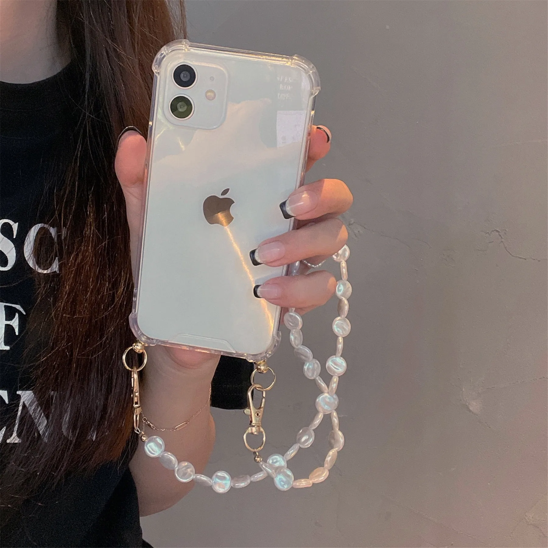 Luxury-Fashion-Pearl-Bracelet-Chain-Transparent-Phone-Case-For-iPhone ...
