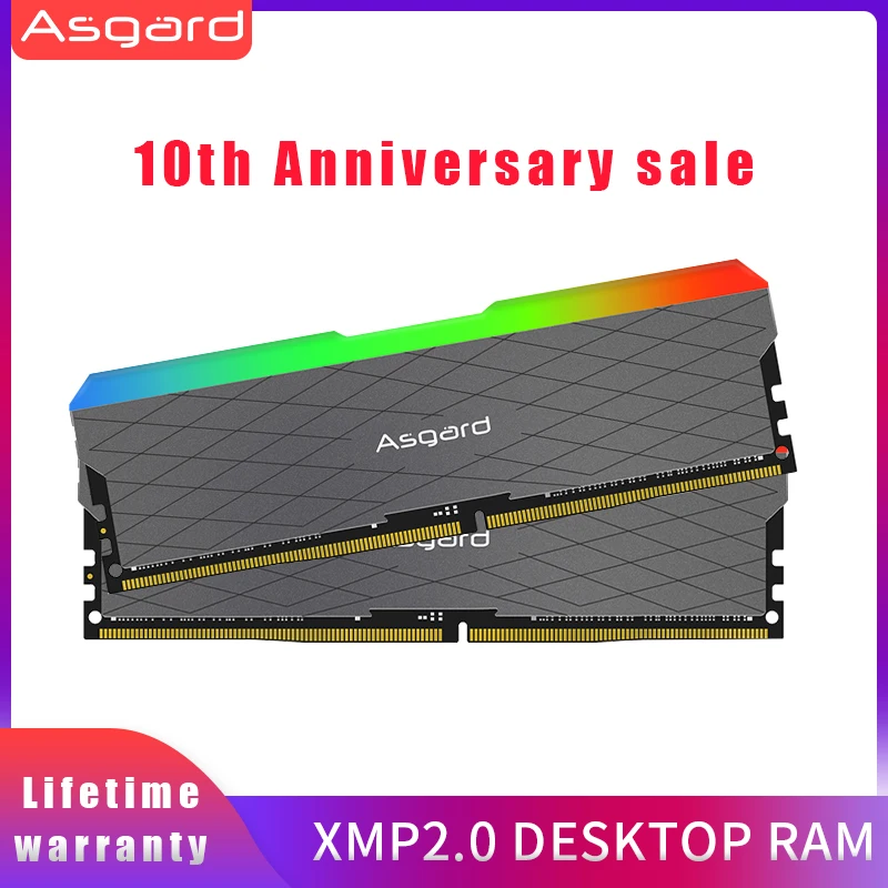 Asgard memória ram ddr4, loki w2 rgb 8gb * 2 32g 3200mhz dimm 288 pinos ...