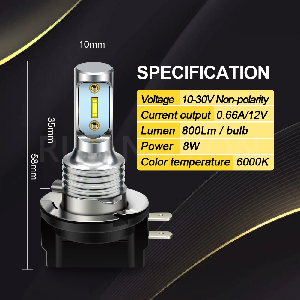 RUIANDSION-H8B H9B H11B Led 램프 800LM 자동차 헤드 라이트 8W 고출력 CSP - 티몬