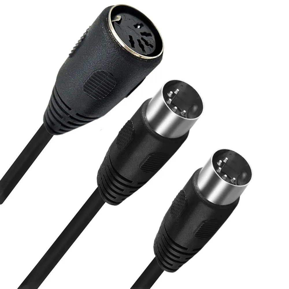 MIDI DIN 5Pin Splitter Y Adapter Cable MIDI 5 Pin Female to dual 2 x ...