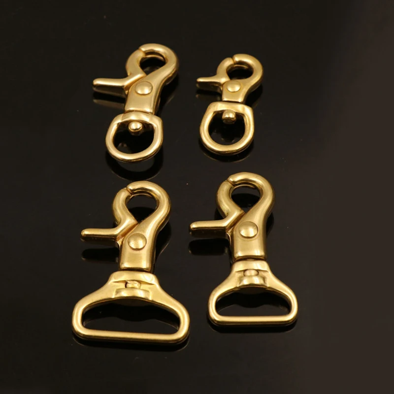 1x Solid Brass Trigger Clips Swivel Eye Bolt Snap Hook Lobster Clasps for Leather Craft Bag ...