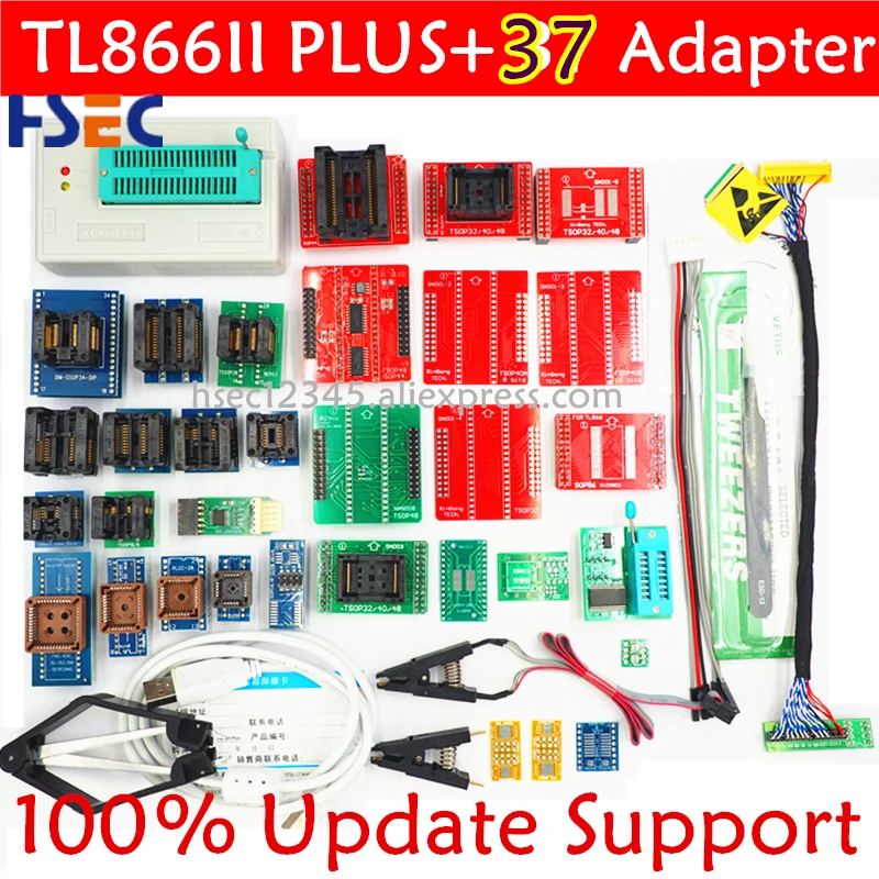 Original TL866II Plus Universal Minipro Bios Programmer+ 37 Items With ...