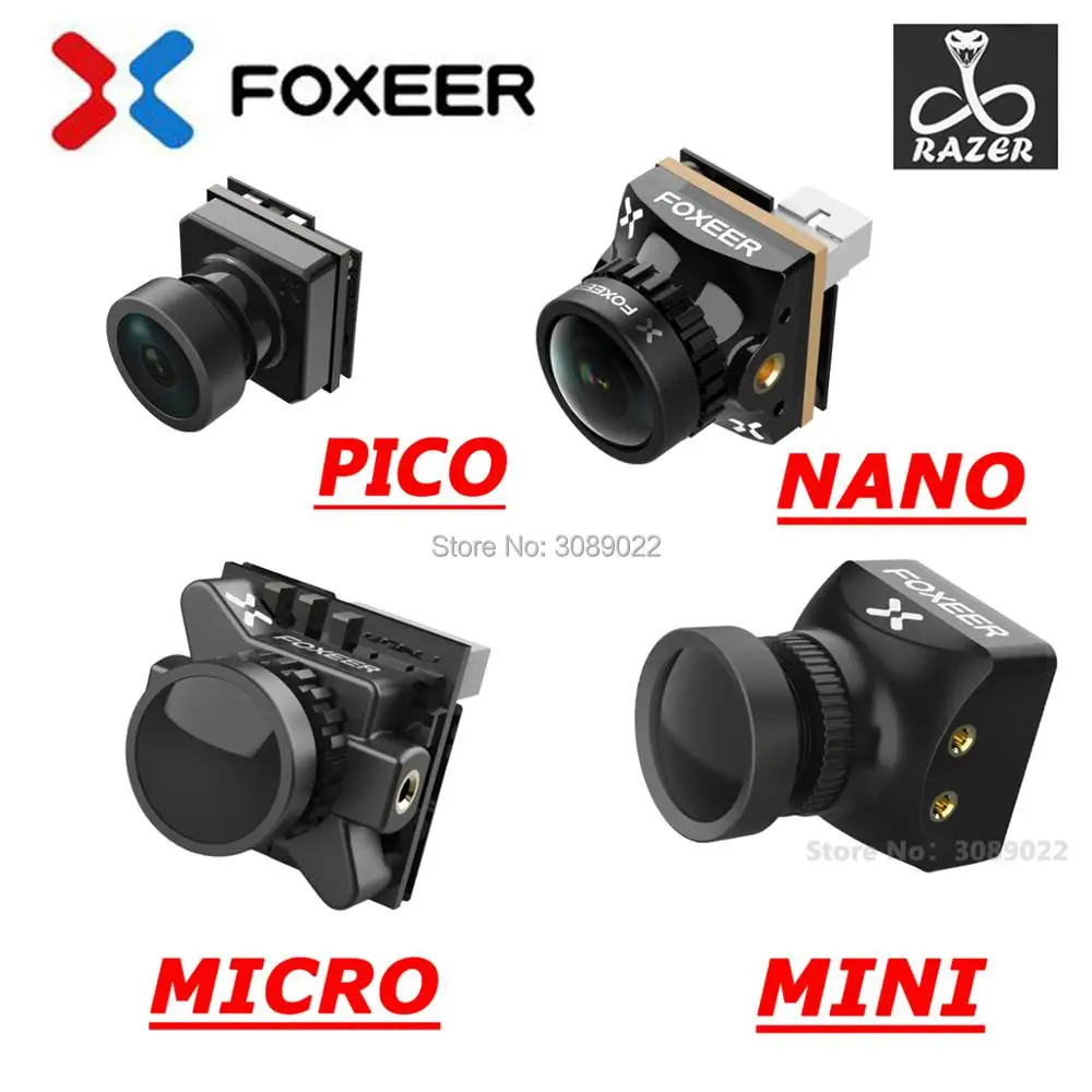 Foxeer Cámara Razer Mini/Razer Micro/Racer NANO, 1200 TVL, PAL/NTSC ...