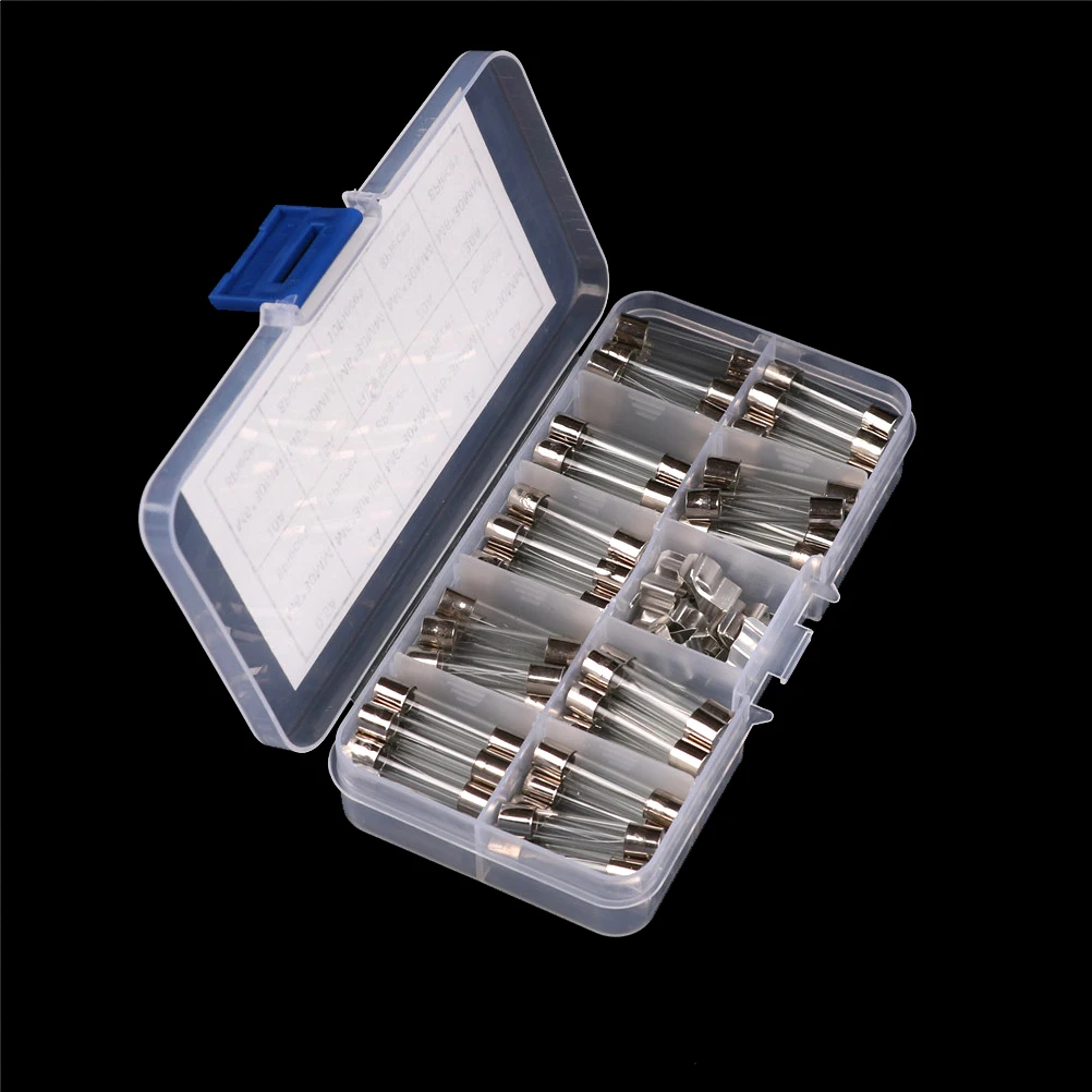 72Pcs/lot 6 x 30mm Fast blow Glass Fuse Mix Set With Box Electrical ...
