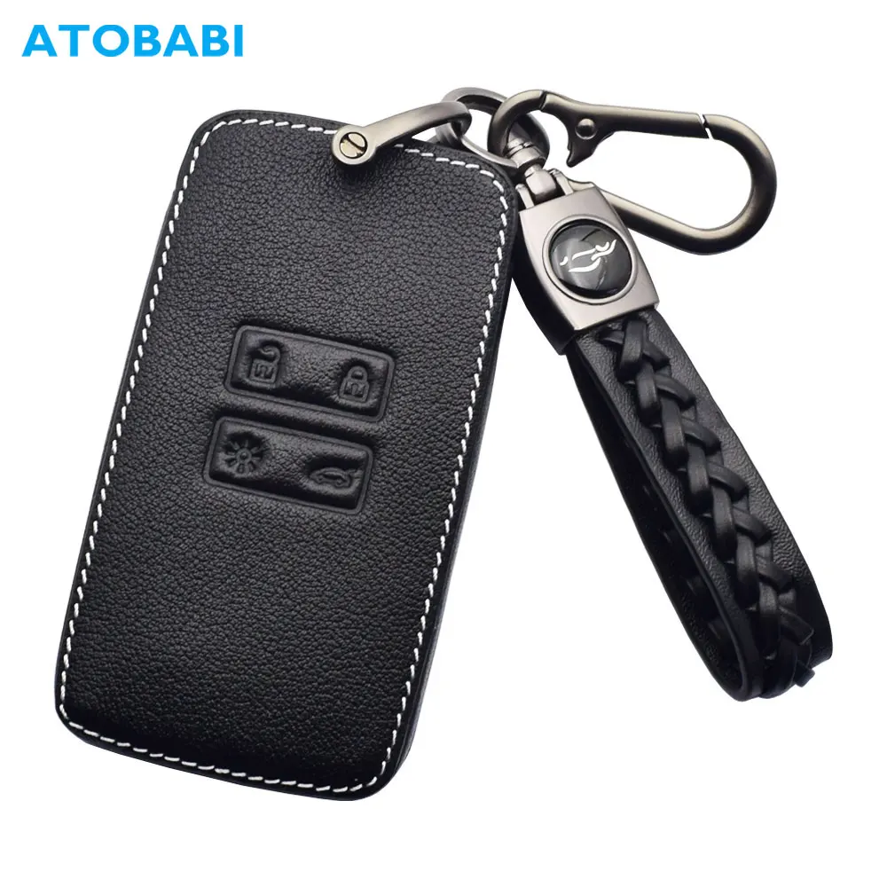 Leather Car Key Case Smart Remote Protector Cover For Dacia Duster ...