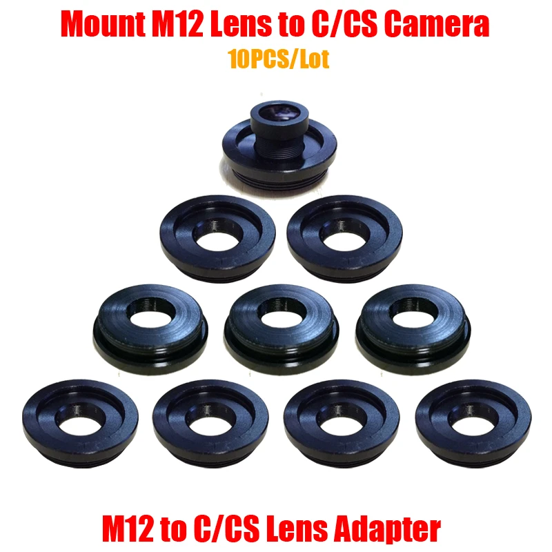 10PCS/Lot Metal M12/CS Thread Lens Mount Adapter Zinc Alloy M12 to C CS ...