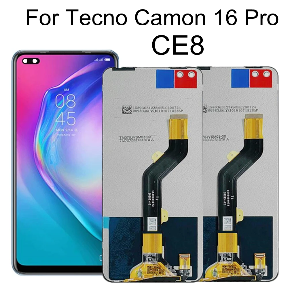 6.8 "lcd para tecno camon 16 pro display lcd de toque digitador da tela ...